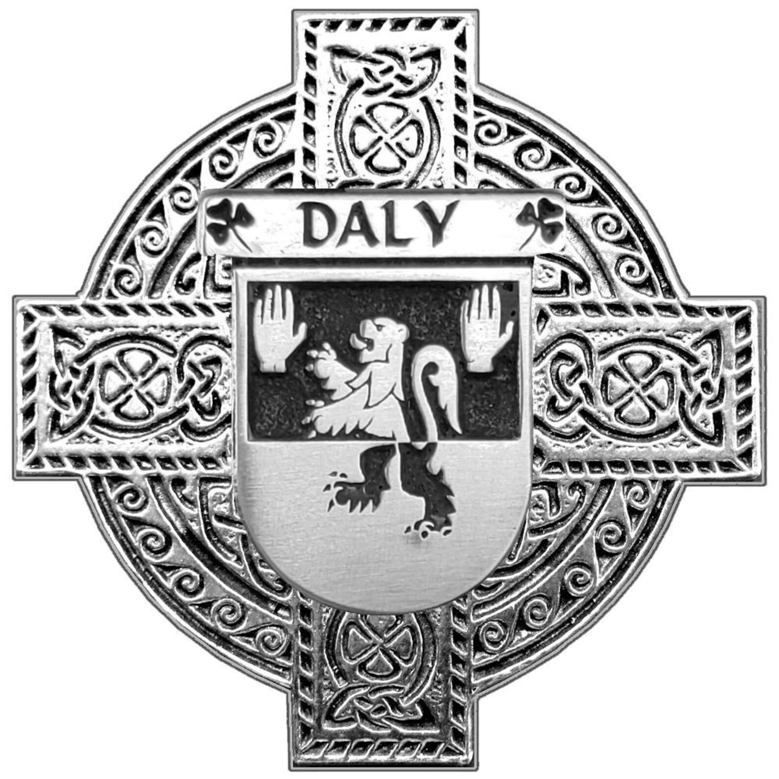 Daly Irish Coat of Arms Celtic Cross Badge - Etsy