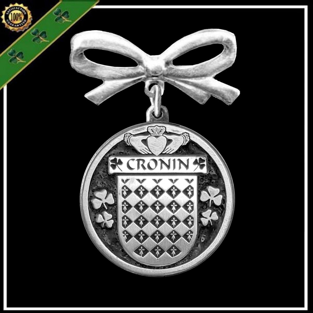 Cronin Irish Coat of Arms Disk Bow Brooch - Etsy UK