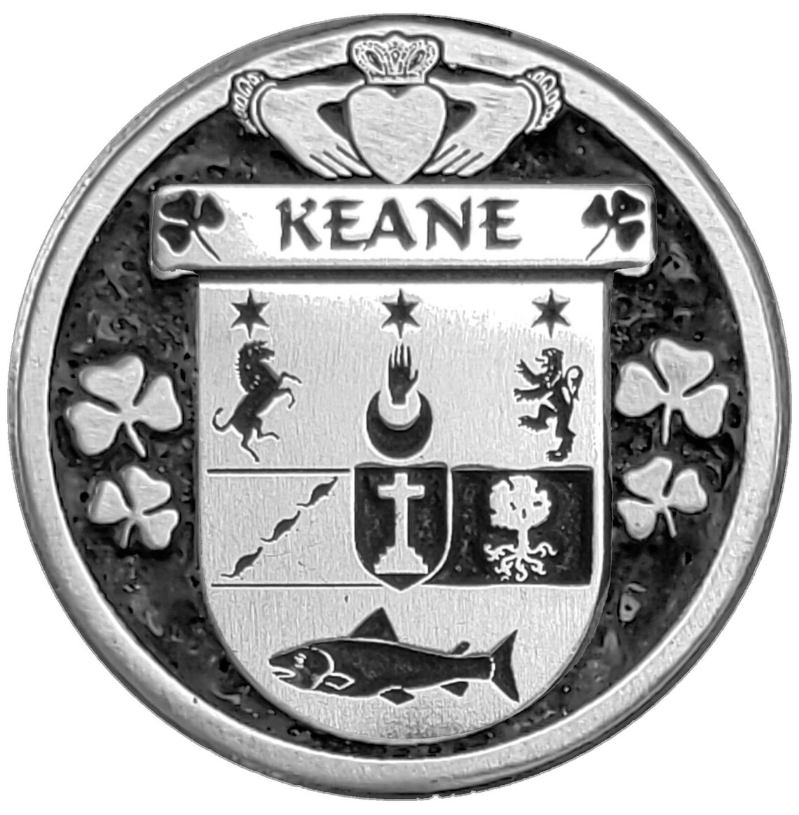 Keane Irish Coat of Arms Disk Bow Brooch - Etsy