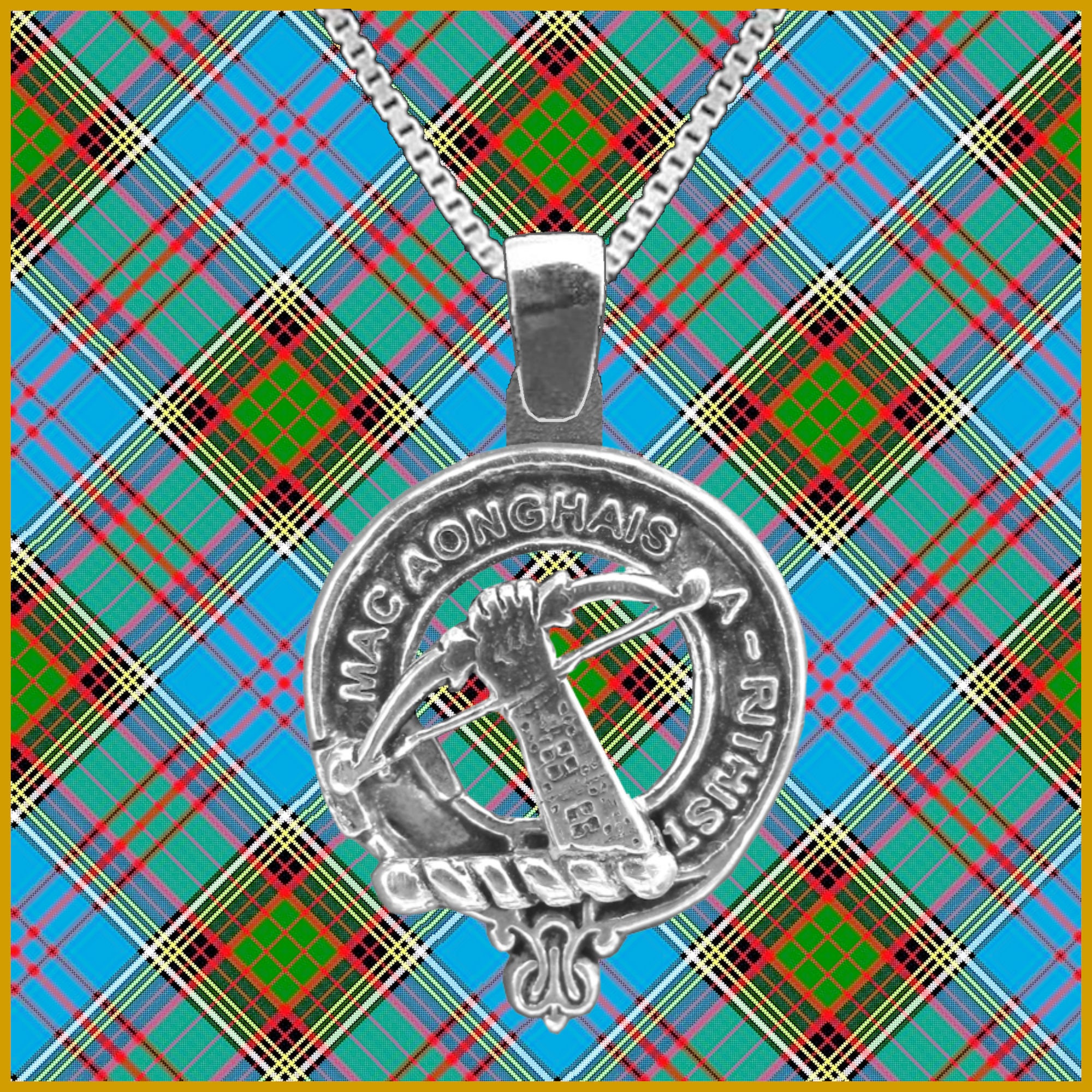 Macinnes Large 1" Scottish Clan Crest Pendant - Sterling Silver - Etsy UK