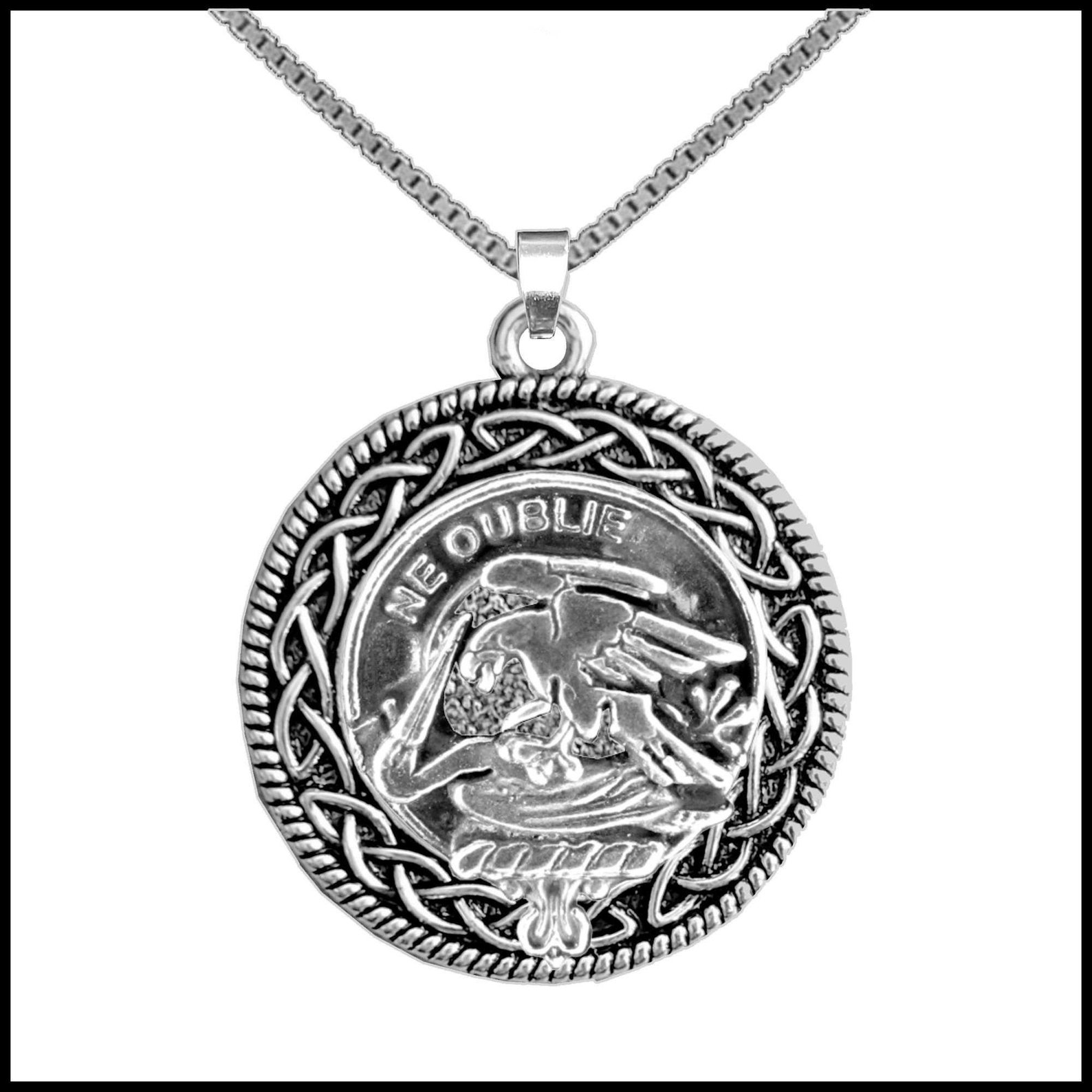 Graham Clan Crest Celtic Interlace Disk Pendant, Scottish Family Crest ...
