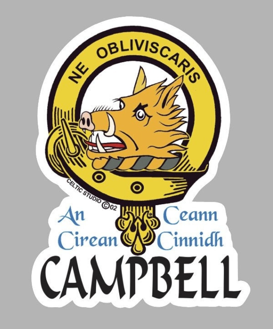 Custom Scottish Clan Campbell Crest Decal/sticker - Family Heritage ...