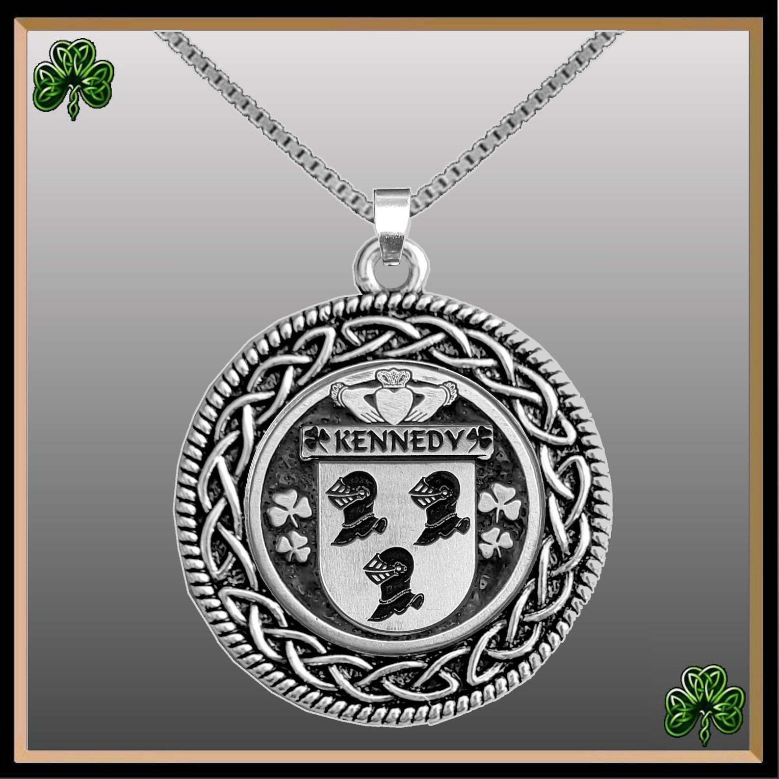 Kennedy Irish Coat of Arms Celtic Interlace Disk Pendant - Etsy
