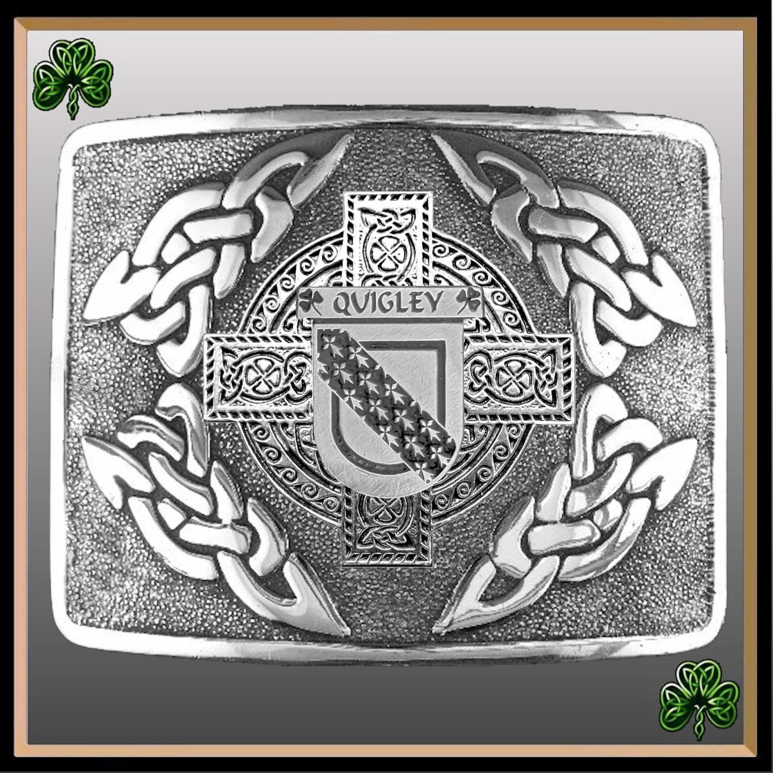 Quigley Irish Coat of Arms Interlace Kilt Buckle - Etsy
