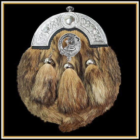 Hepburn Scottish Clan Crest Badge Dress Fur Sporran | Etsy