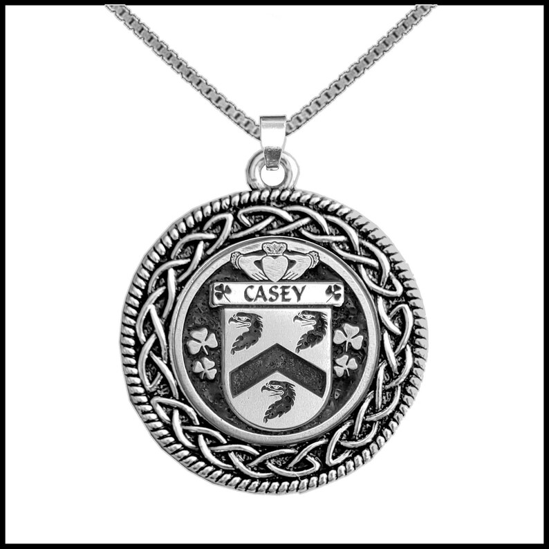 Casey Irish Coat of Arms Celtic Interlace Disk Pendant IP06 - Etsy