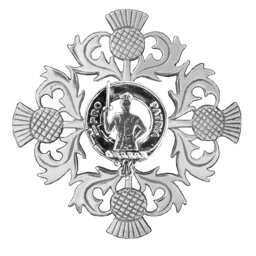 Bannerman Clan Crest Scottish Four Thistle Brooch - Etsy