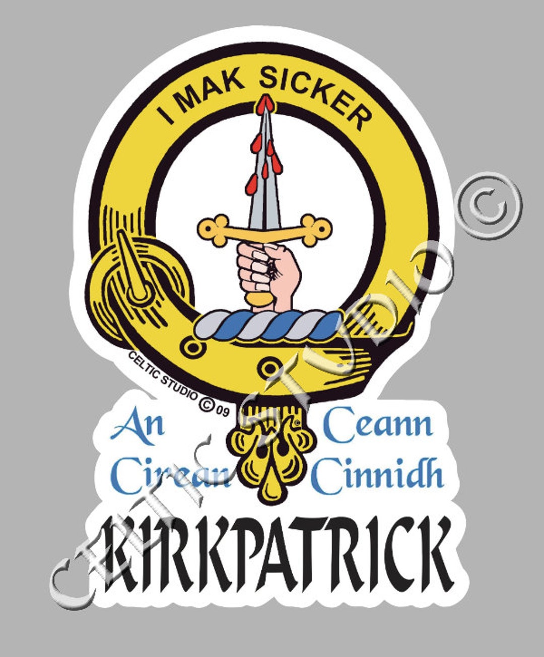 Kirkpatrick Clan Crest Decal | Custom Scottish Heritage Car & Laptop ...