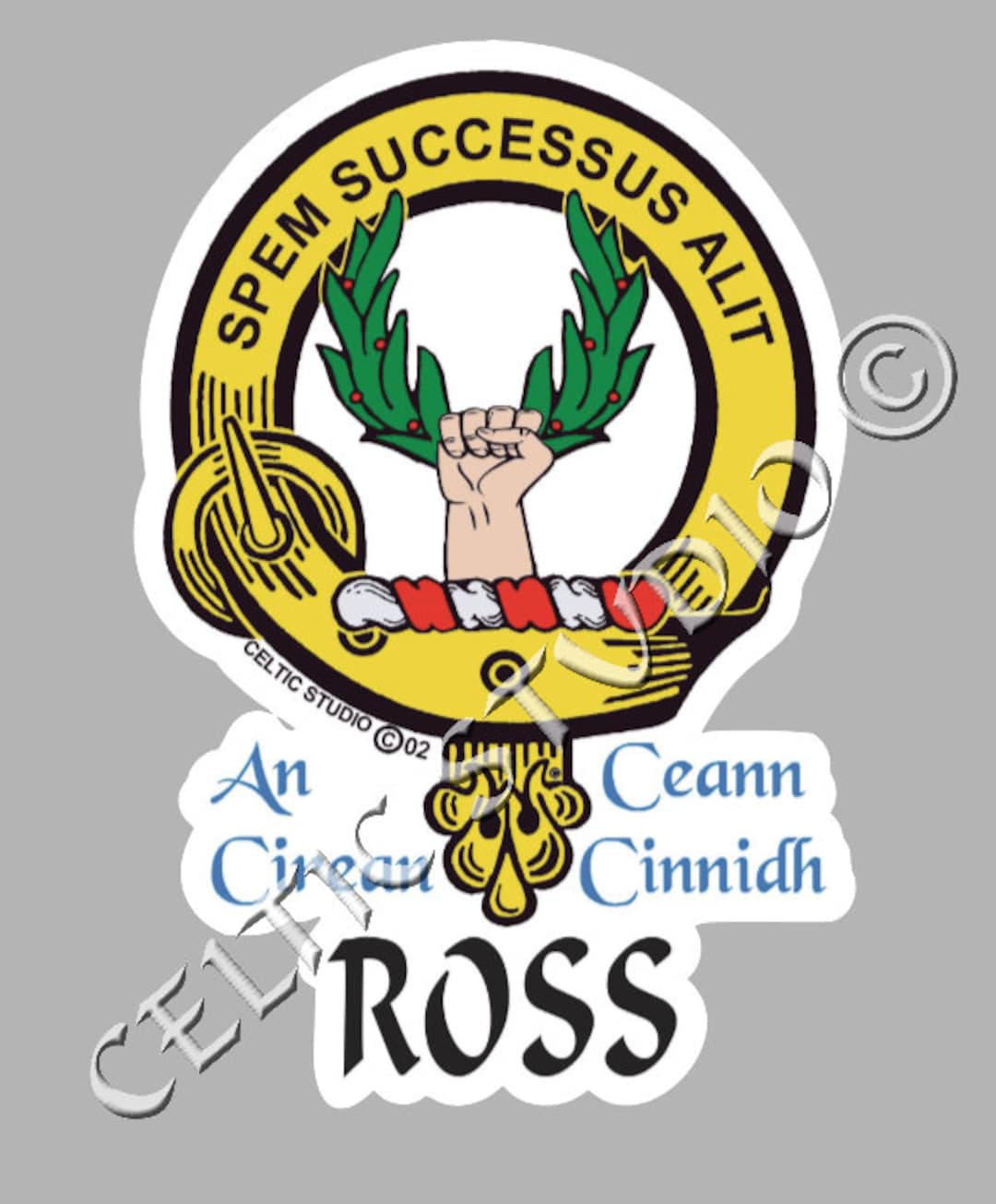 Ross Clan Crest Decal | Custom Scottish Heritage Car & Laptop Stickers ...