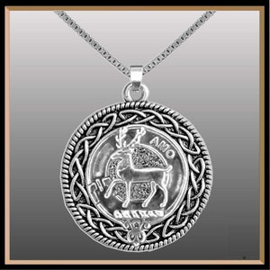 Scott Clan Crest Celtic Interlace Disk Pendant, Scottish Family Crest ...