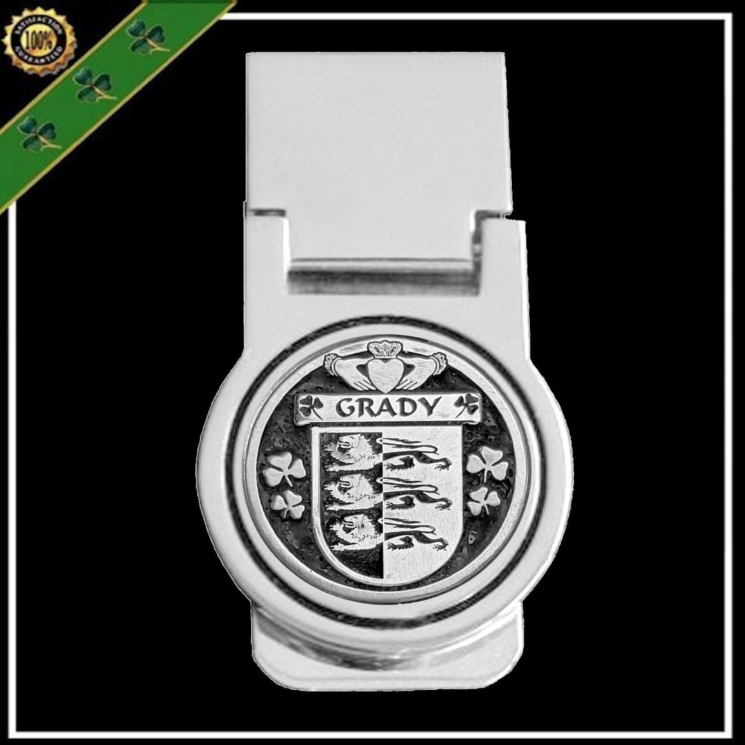 Grady Irish Disk Coat of Arms Round Money Clip - Etsy