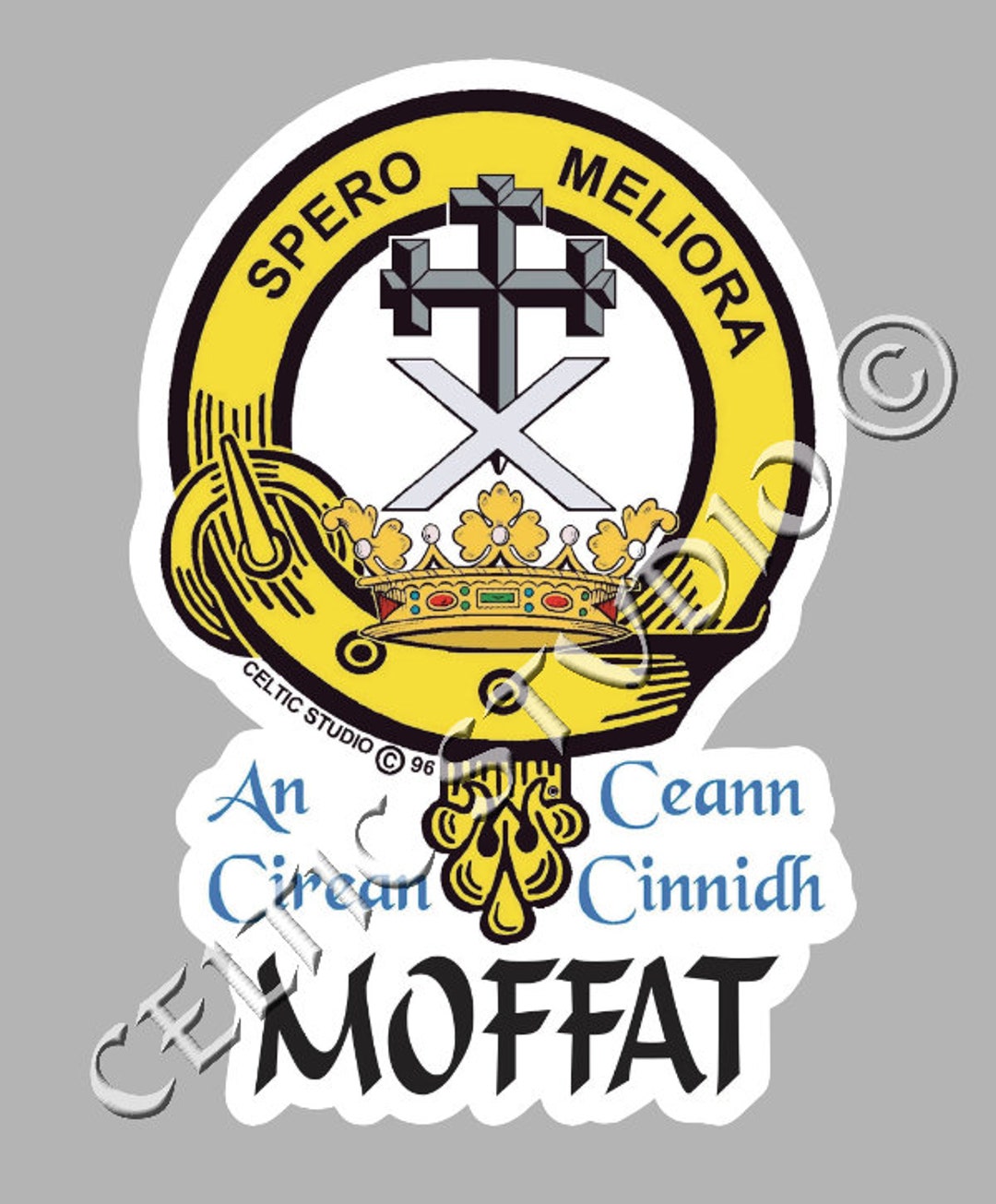 Moffat Clan Crest Decal | Custom Scottish Heritage Car & Laptop ...