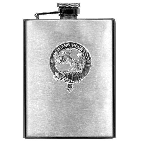 Sutherland 8oz Clan Crest Scottish Badge Stainless Steel Flask - Etsy