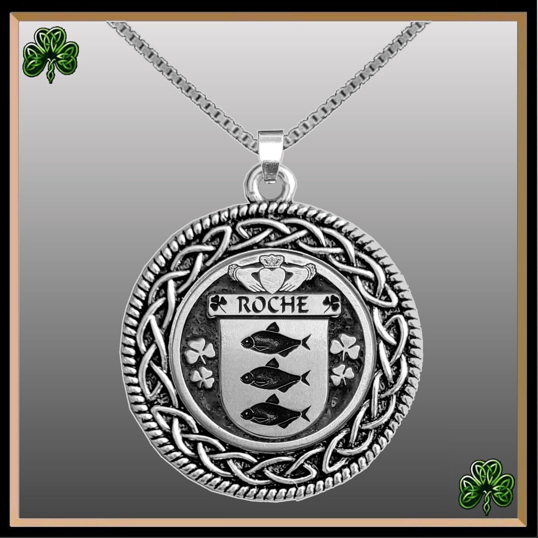 Roche Irish Coat of Arms Celtic Interlace Disk Pendant ~ IP06 - Etsy