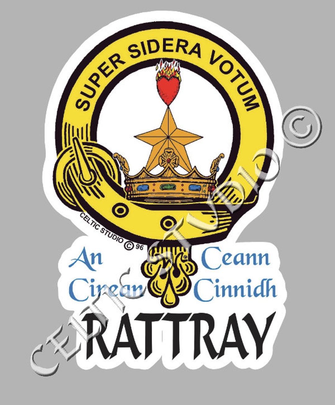 Rattray Clan Crest Decal | Custom Scottish Heritage Car & Laptop ...