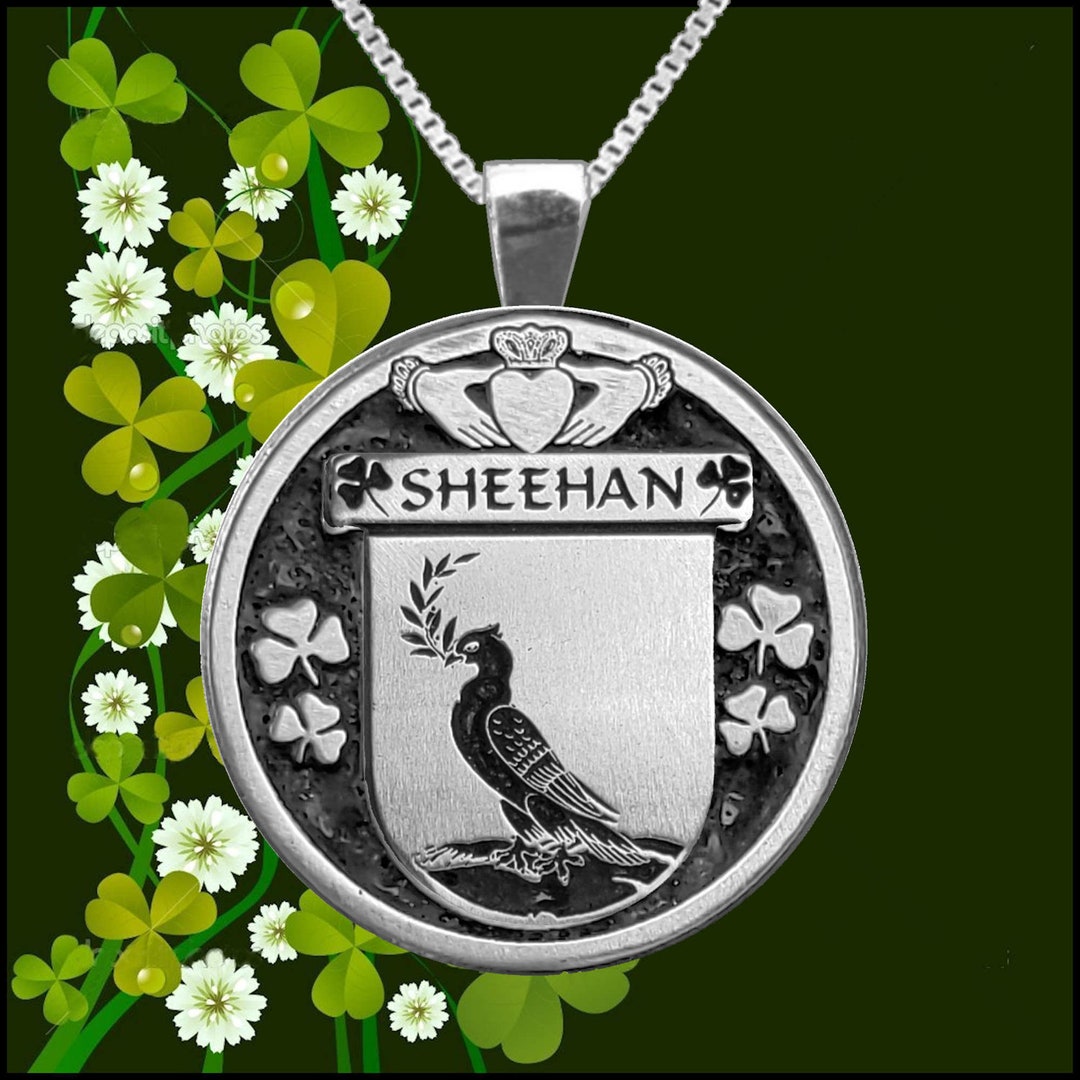 Sheehan Irish Coat of Arms Disk Pendant, Irish - Etsy