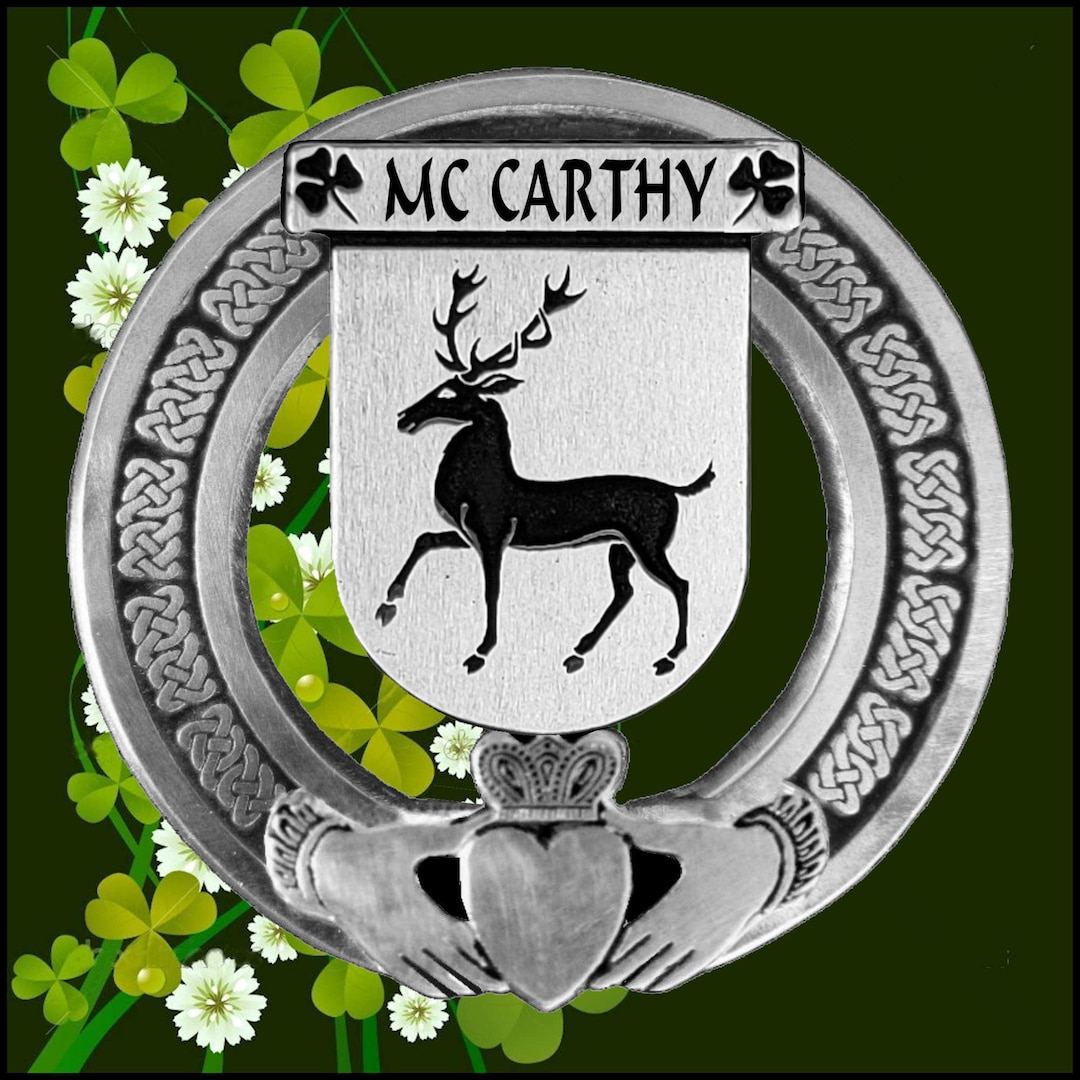 Mccarthy Irish Claddagh Coat of Arms Badge - Etsy