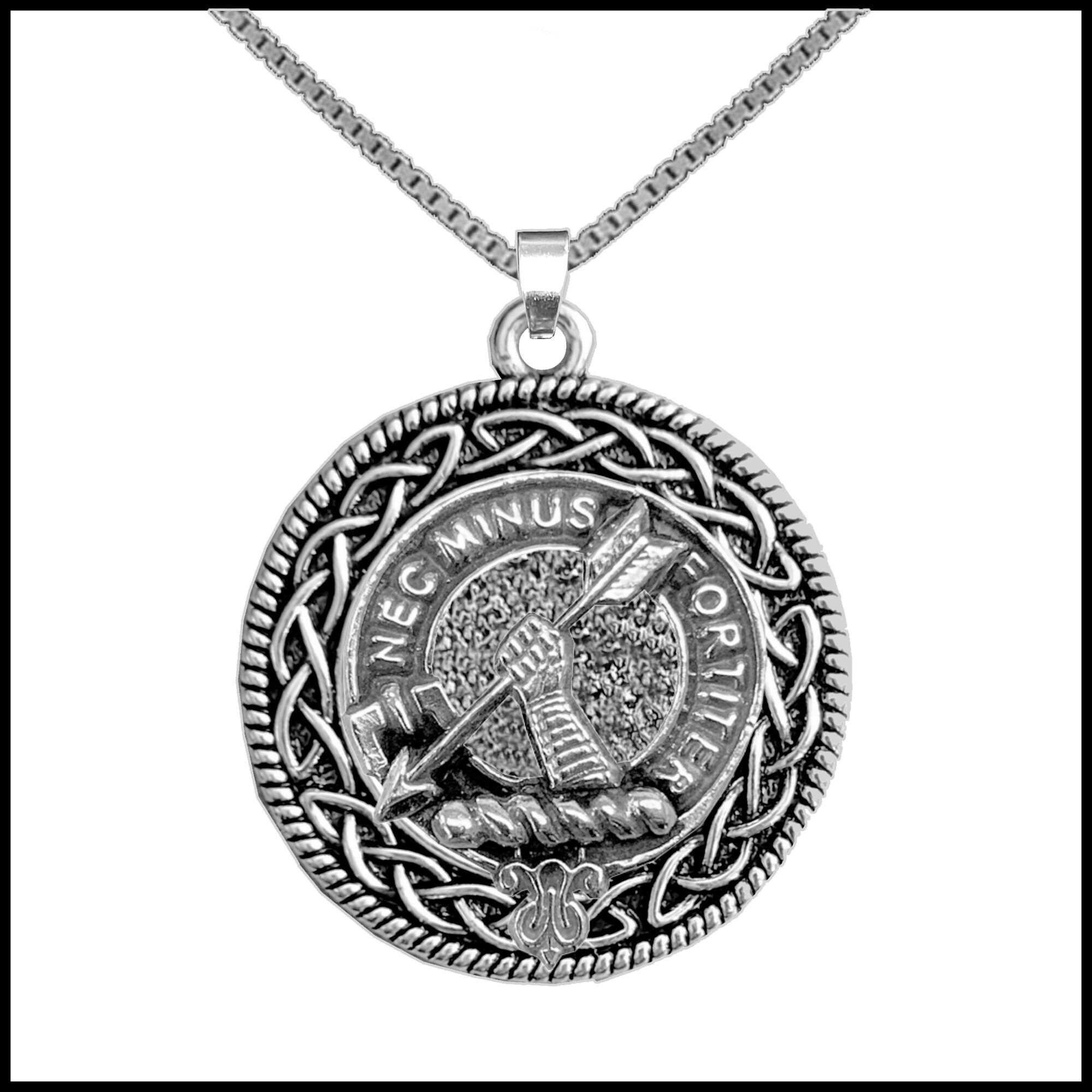 Cuthbert Clan Crest Celtic Interlace Disk Pendant, Scottish Family ...