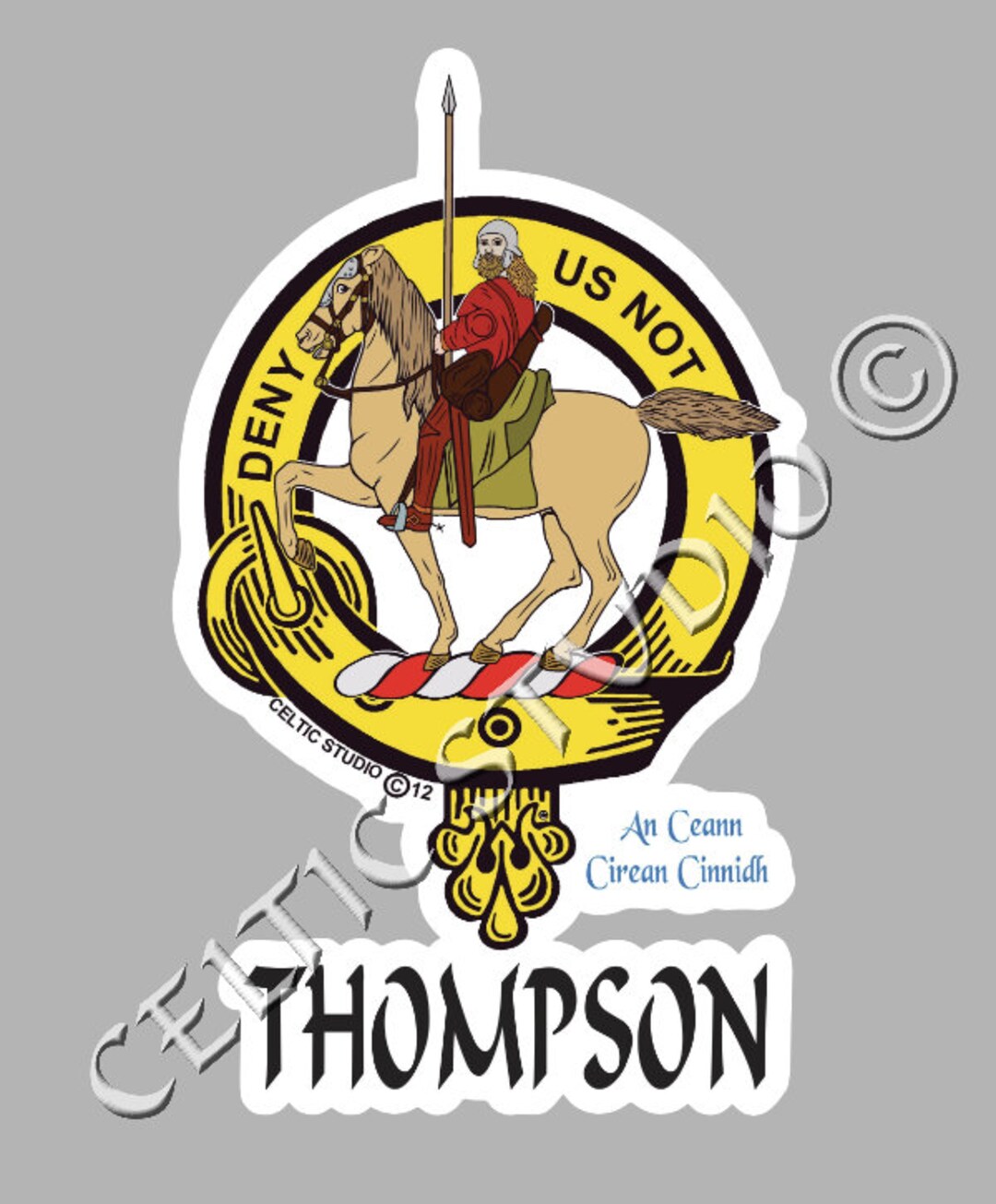 Thompson Clan Crest Decal | Custom Scottish Heritage Car & Laptop ...