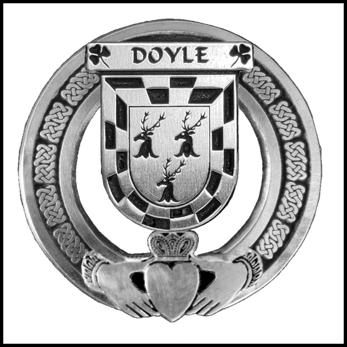Doyle Irish Claddagh Coat of Arms Badge - Etsy