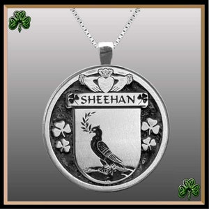 Sheehan Irish Coat of Arms Disk Pendant, Irish - Etsy