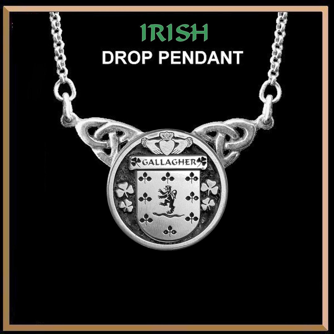 Gallagher Irish Coat of Arms Double Drop Pendant ~ ILP03 - Etsy