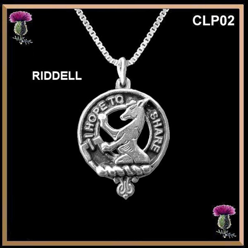 Riddell Clan Crest Scottish Pendant CLP02 - Etsy