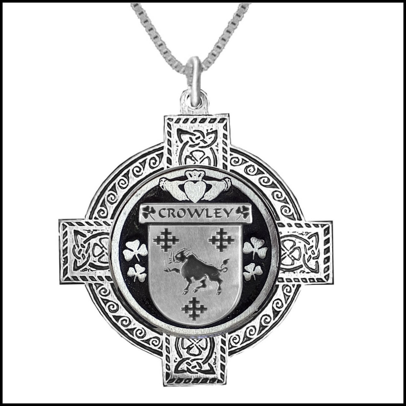 Crowley Irish Coat of Arms Celtic Cross Pendant IP04 - Etsy