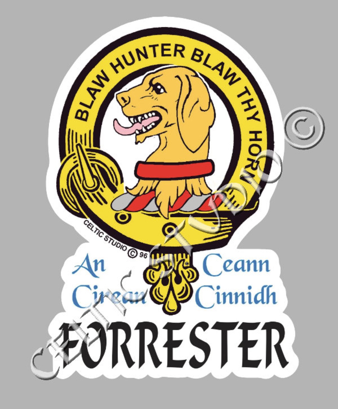 Forrester Clan Crest Decal | Custom Scottish Heritage Car & Laptop ...