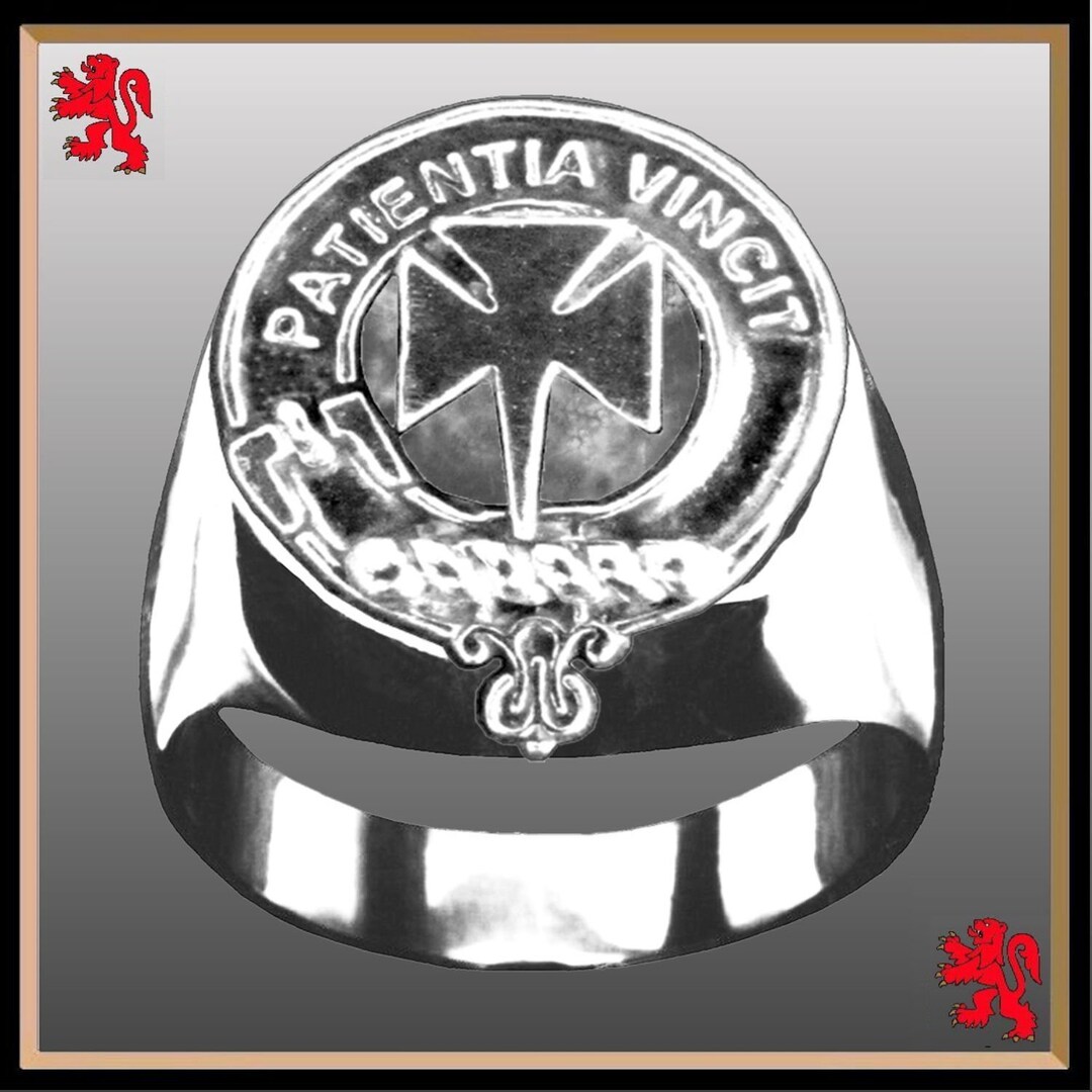 Cheyne Scottish Clan Crest Ring GC100 ~ Sterling Silver and Karat Gold ...