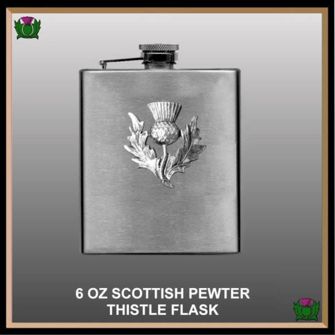 6oz Thistle Scottish Badge Flask Stainless Liquor Bottle - Etsy