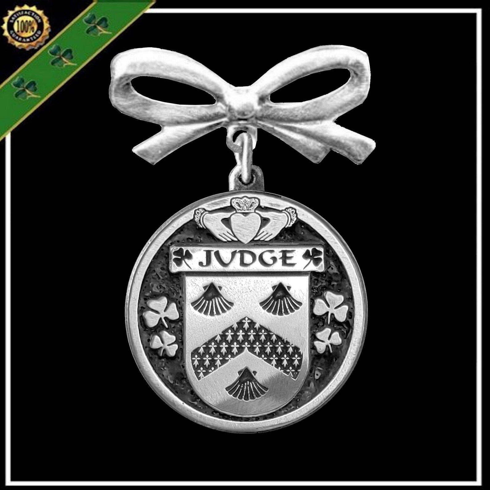 Judge Irish Coat of Arms Disk Bow Brooch - Etsy