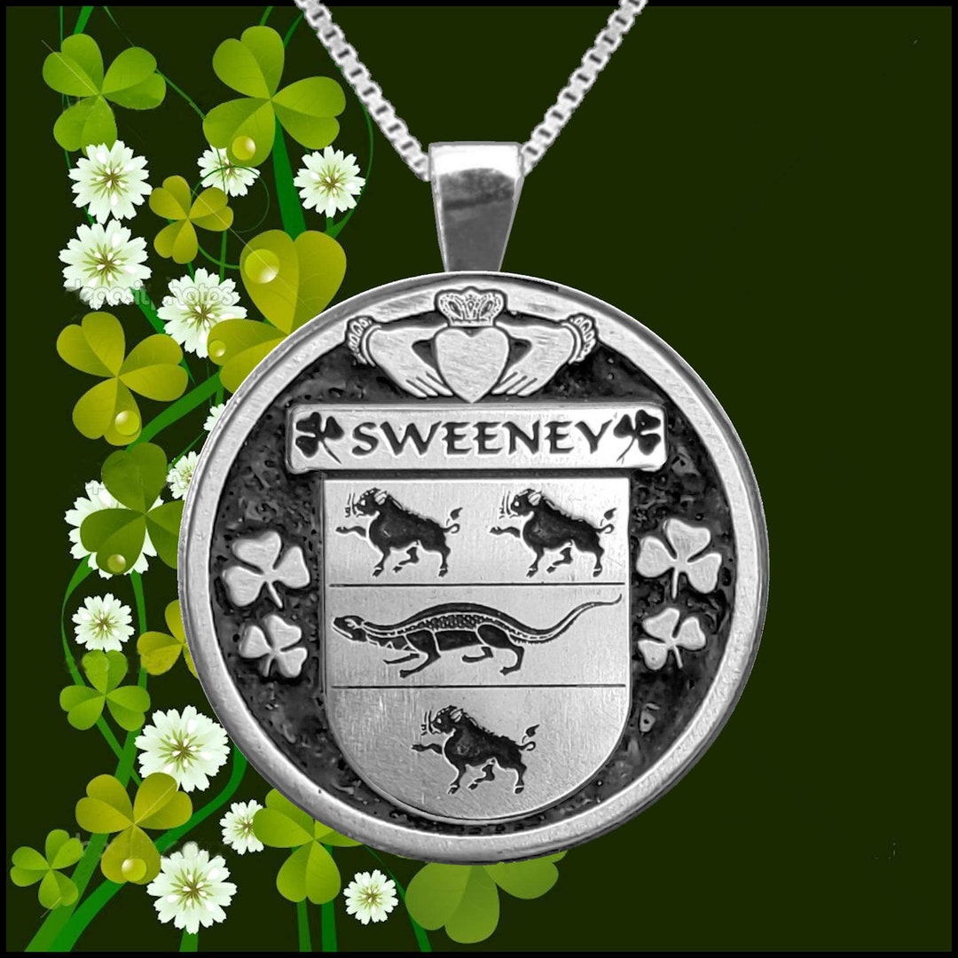 Sweeney Irish Coat of Arms Disk Pendant, Irish - Etsy