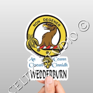 Wedderburn Clan Crest Decal | Custom Scottish Heritage Car & Laptop ...