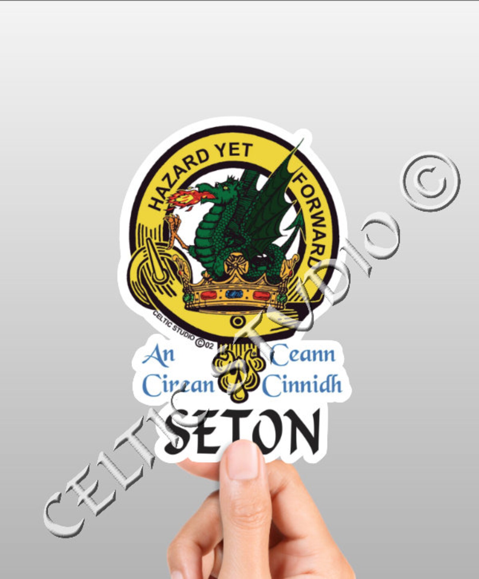 Seton Clan Crest Decal | Custom Scottish Heritage Car & Laptop Stickers ...