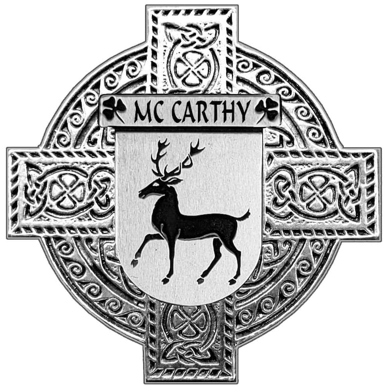 Mccarthy Irish Coat of Arms Celtic Cross Badge - Etsy
