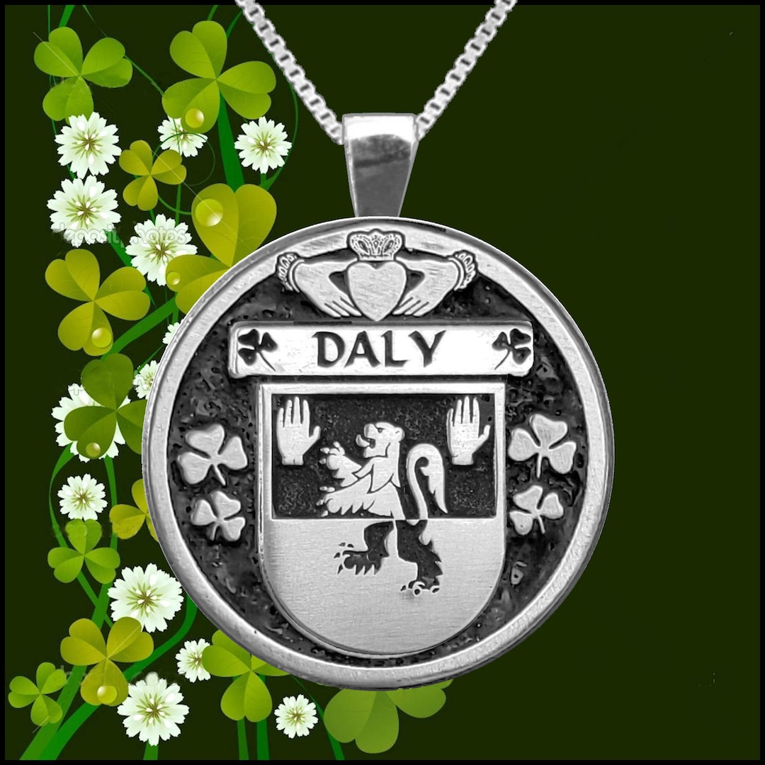 Daly Irish Coat of Arms Disk Pendant, Irish - Etsy