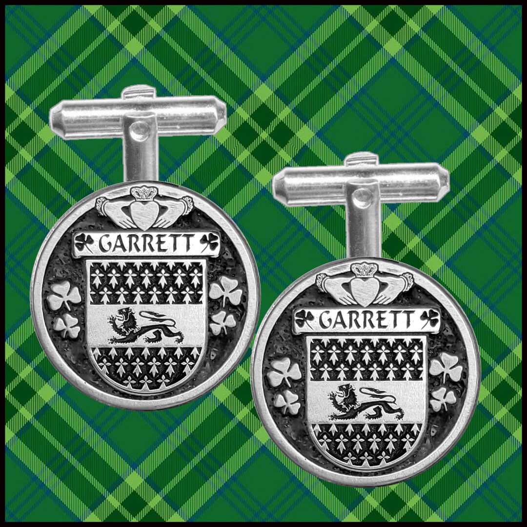 Garrett Irish Coat of Arms Disk Cufflinks - Etsy