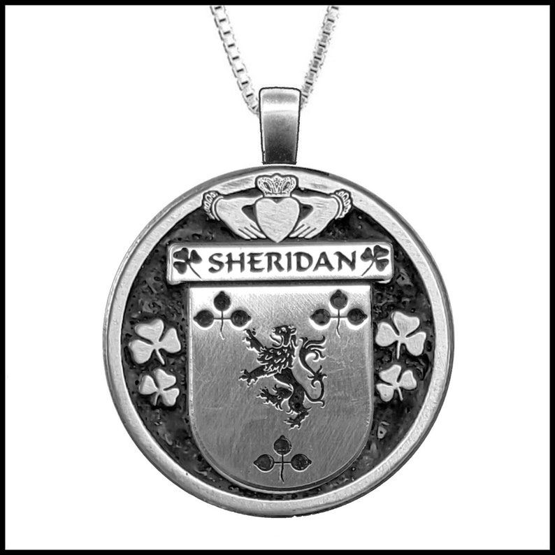 Sheridan Irish Coat of Arms Disk Pendant Irish | Etsy