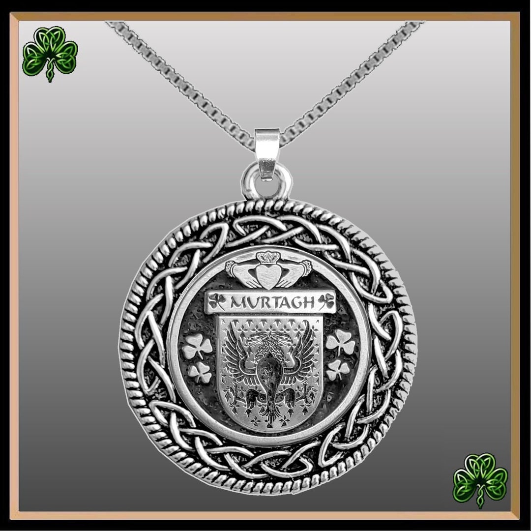 Murtagh Irish Coat of Arms Celtic Interlace Disk Pendant ~ IP06 - Etsy