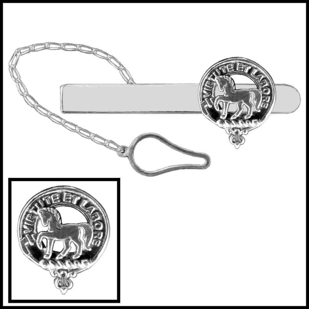Cochrane Clan Crest Scottish Button Loop Tie Bar ~ Sterling Silver - Etsy