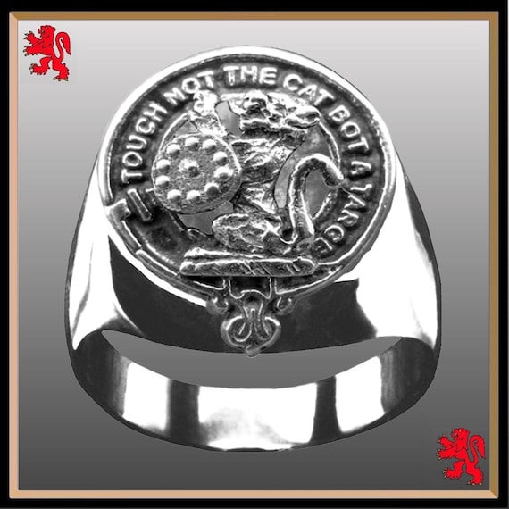 MacBain Scottish Clan Crest Ring GC100 Sterling Argent et | Etsy
