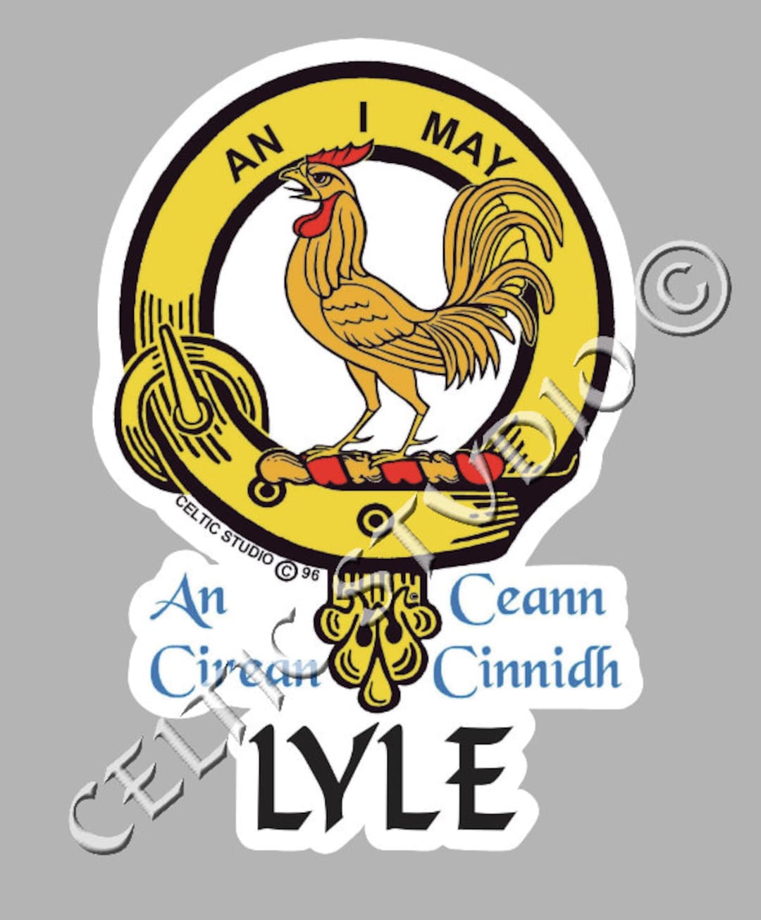 Lyle Clan Crest Decal | Custom Scottish Heritage Car & Laptop Stickers ...
