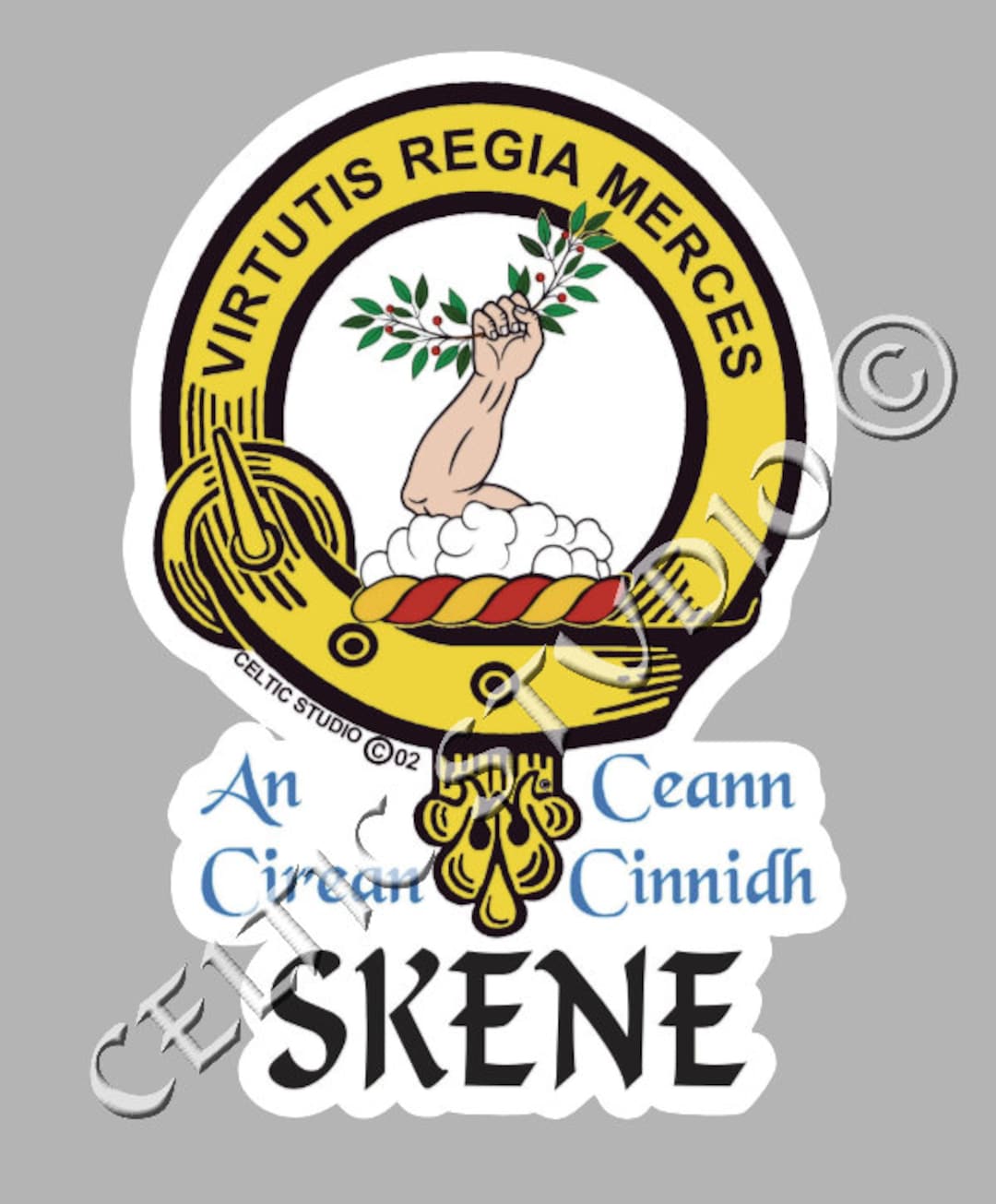 Skene Clan Crest Decal | Custom Scottish Heritage Car & Laptop Stickers ...