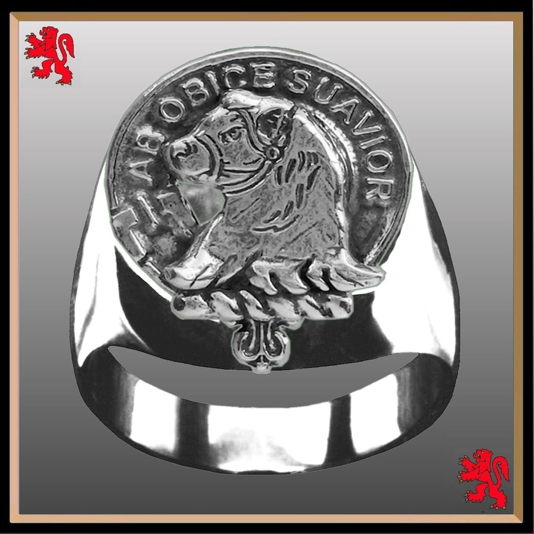 Galbraith Scottish Clan Crest Ring GC100 ~ Sterling Silver and Karat ...