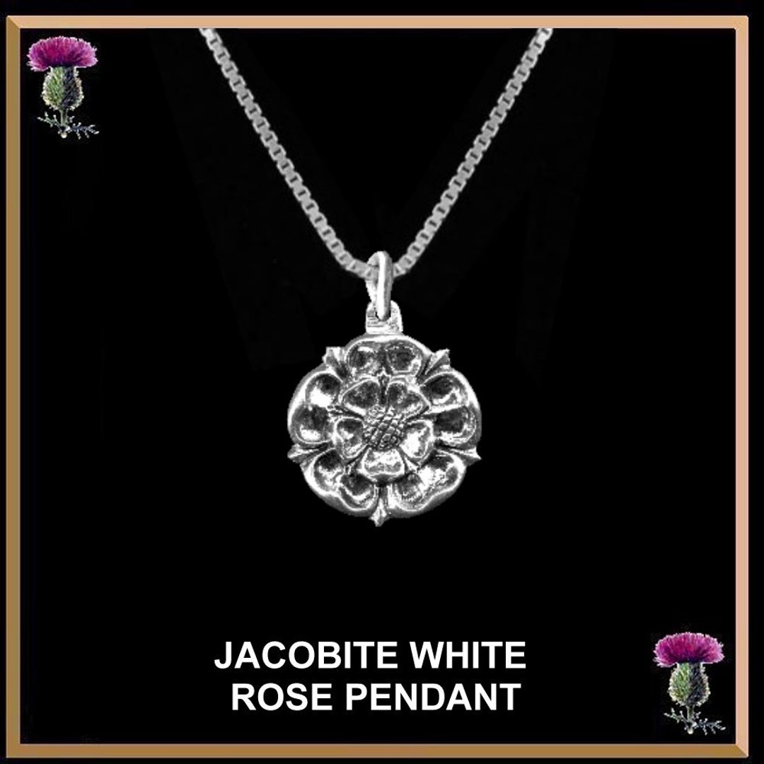 Jacobite White Rose Pendant, Scottish - Etsy