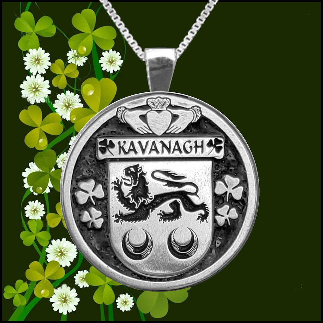Kavanagh Irish Coat of Arms Disk Pendant, Irish - Etsy