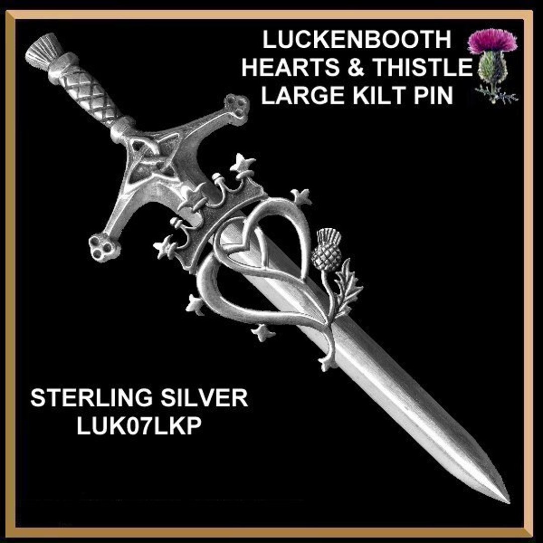 Luckenbooth Hearts & Thistle Large Kilt Pin Scottish Wedding Pin - Etsy