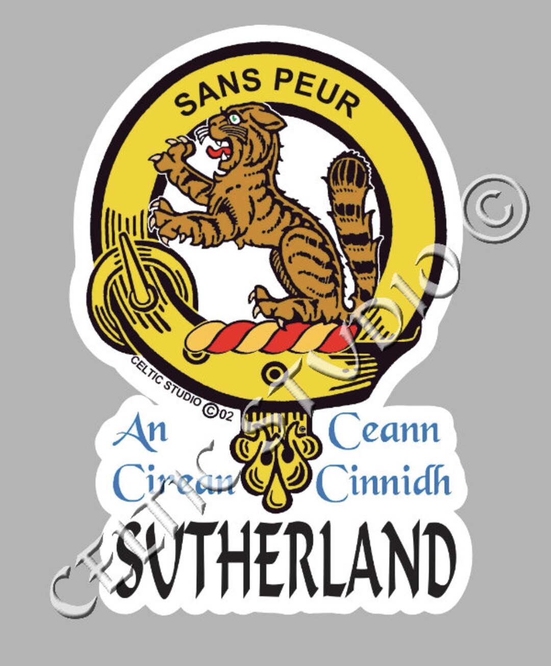 Sutherland Clan Crest Decal | Custom Scottish Heritage Car & Laptop ...