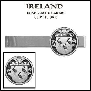 Ahearn Irish Coat of Arms Clip Tie Bar - ICTB10 - Etsy